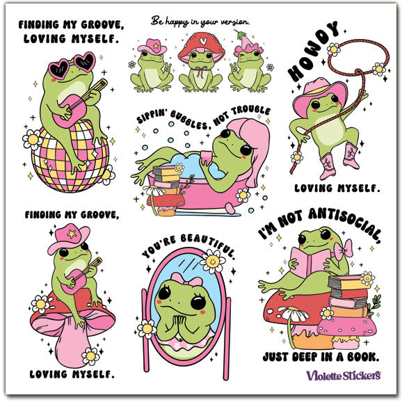 K362 Happy Frog Sayings – Violette Stickers