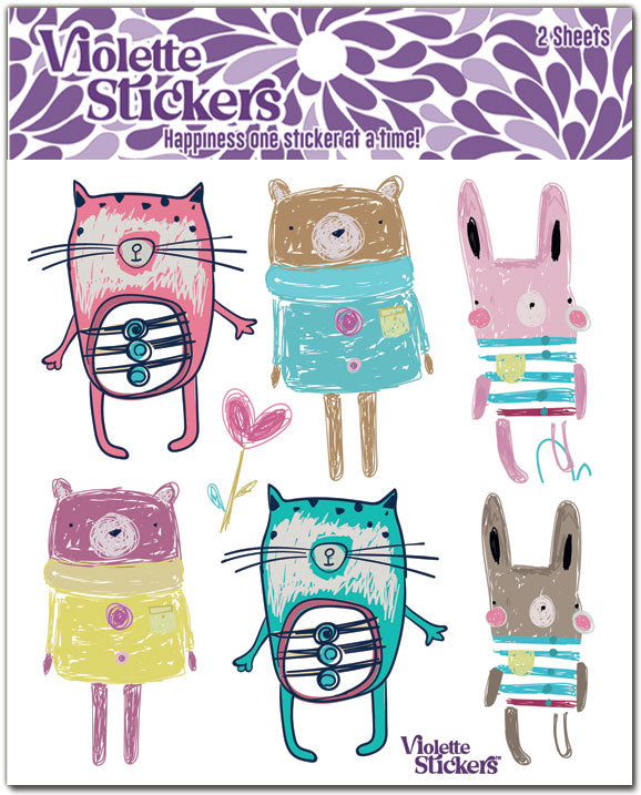 K215 My Buddy Animals – Violette Stickers