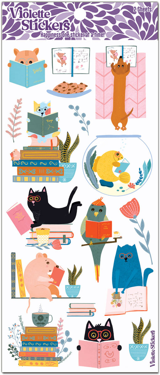 C237 Reading Pets – Violette Stickers