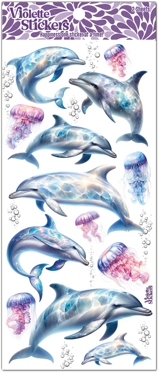 C256 Dolphin Stickers – Violette Stickers
