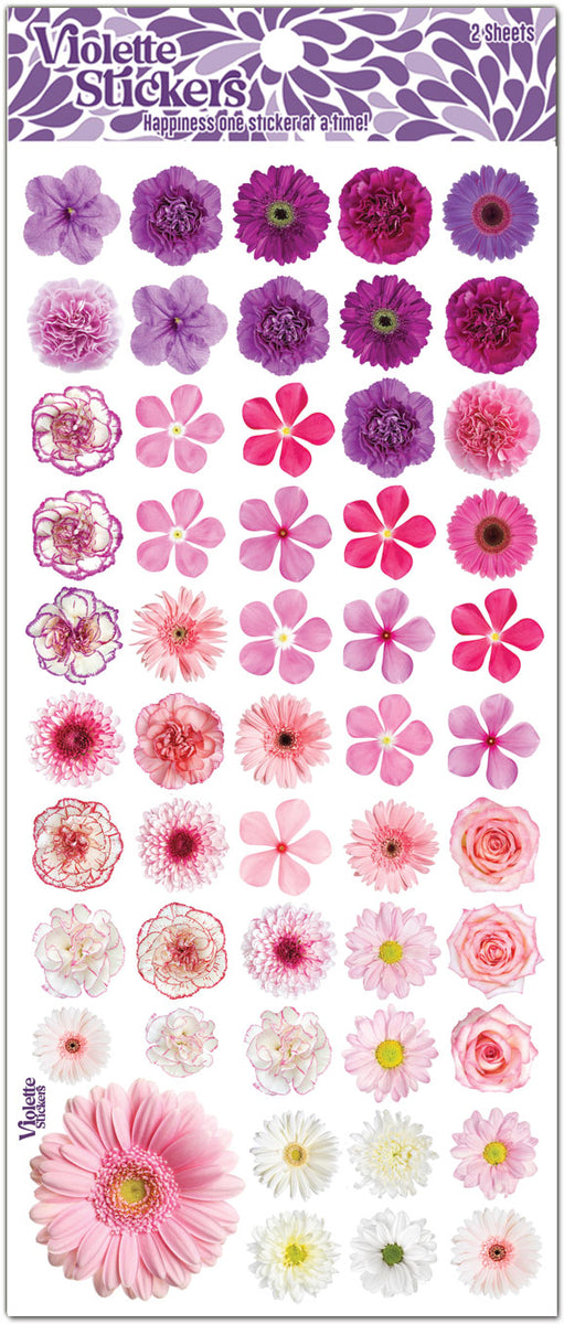 C259 Mini Pink Flower Stickers – Violette Stickers