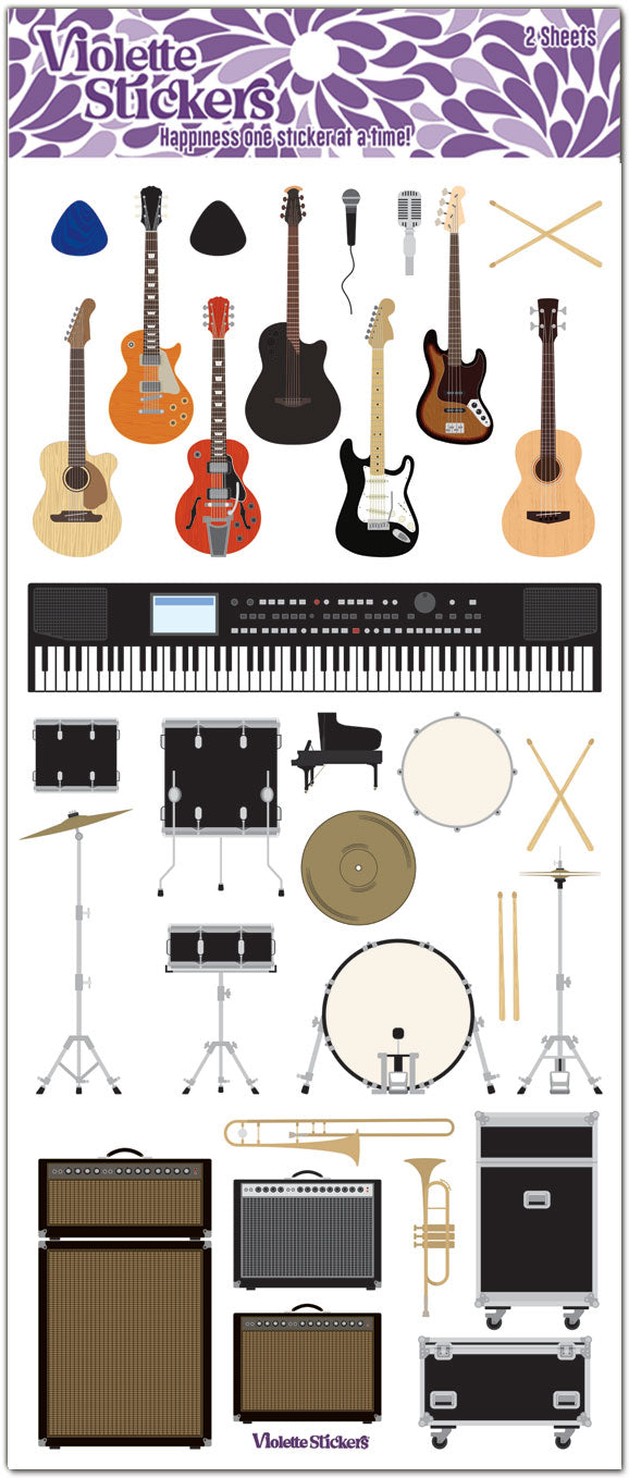 C278 Rock Band Music Stickers – Violette Stickers