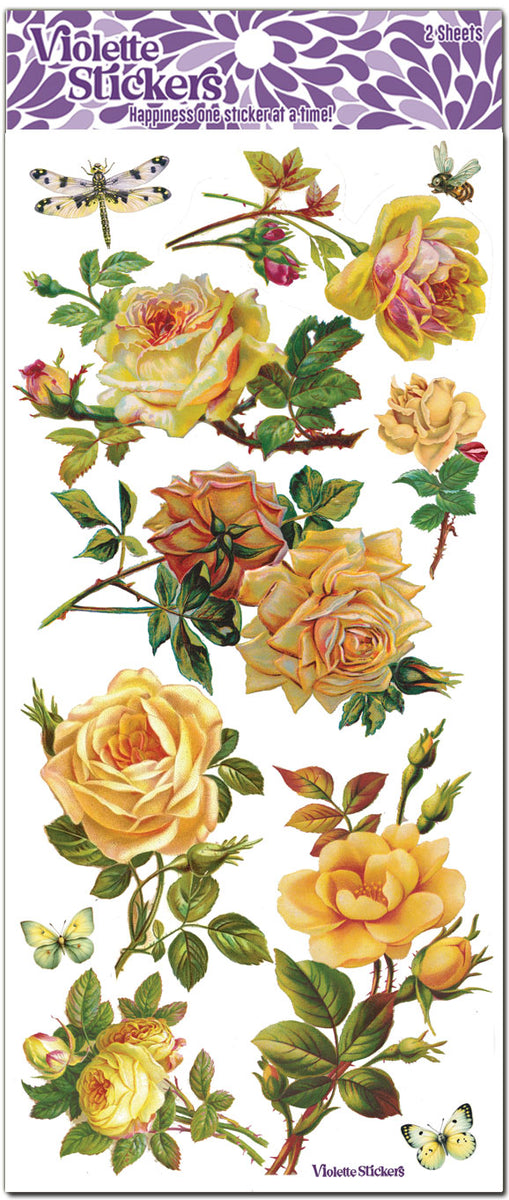 C305 Crystal Yellow Rose Dream Stickers – Violette Stickers