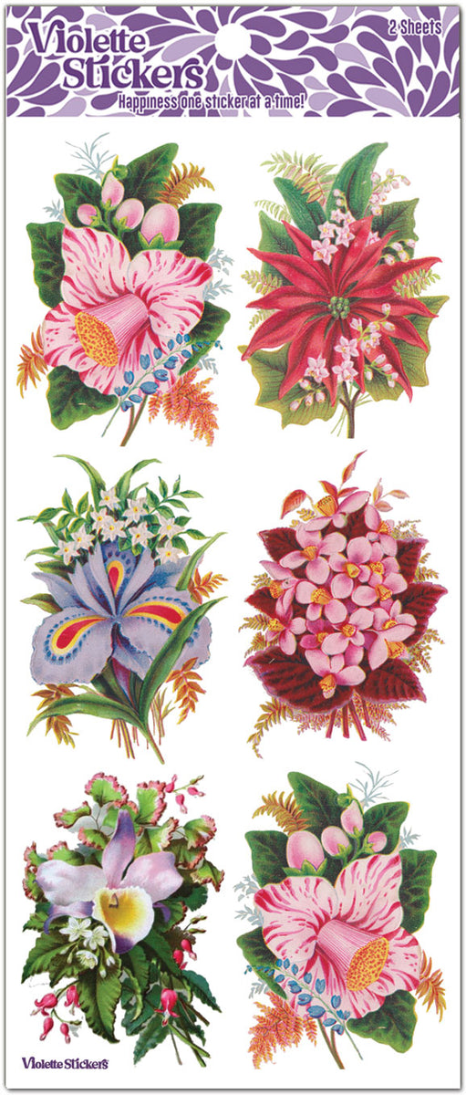 C327 Phyllis Floral Victorian Stickers – Violette Stickers