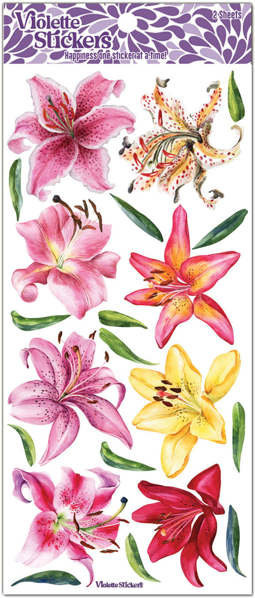 C332 Tiger Lily Floral Stickers – Violette Stickers