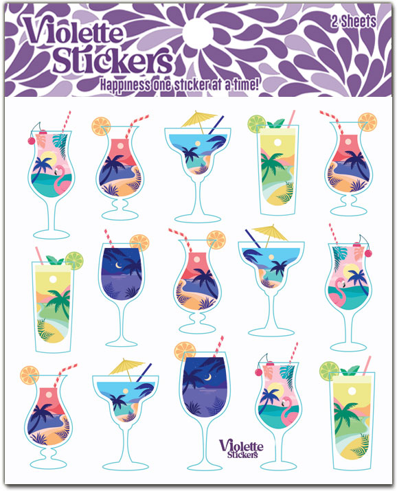 K235 Sunset Drinks – Violette Stickers
