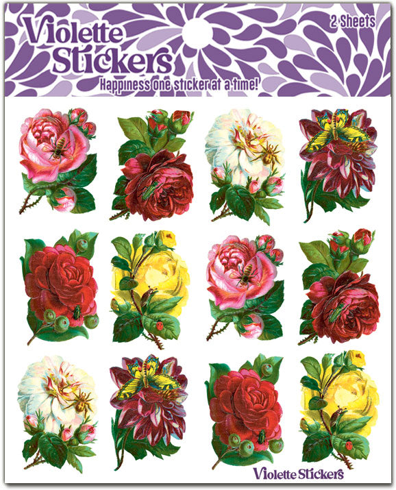K249 Colorful Roses 4" – Violette Stickers