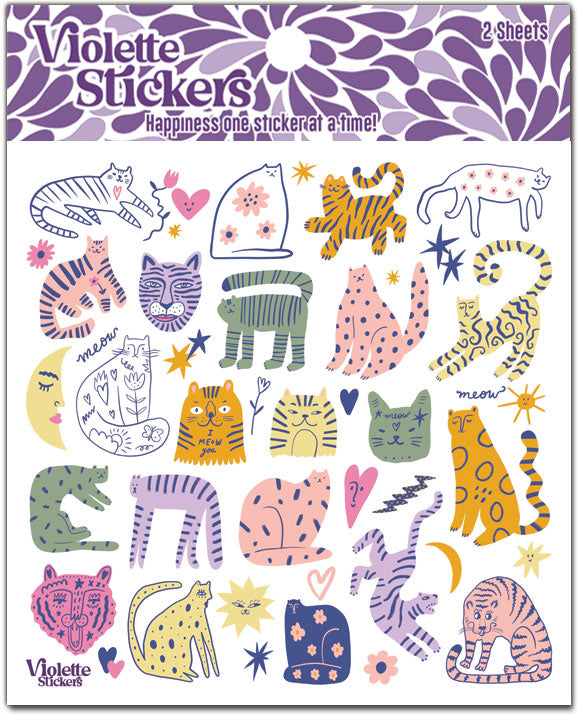 K263 Cheery Cats – Violette Stickers