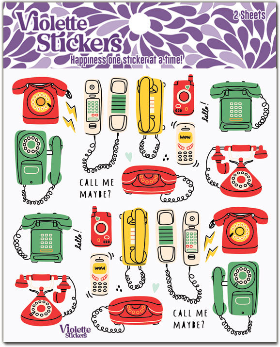 K269 Mini Retro Phones with curly cords – Violette Stickers