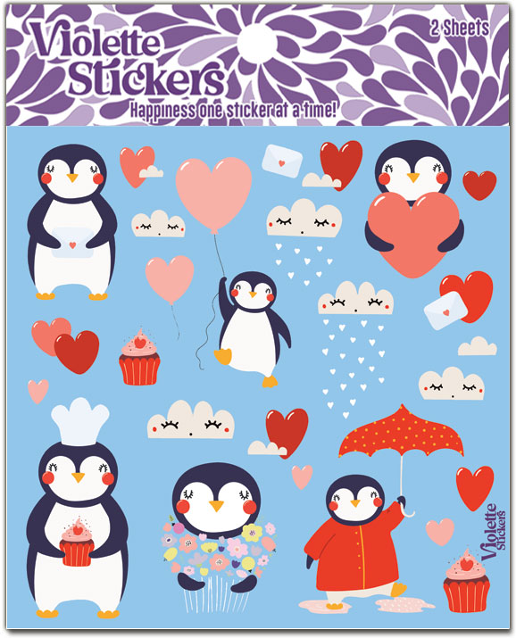 K278 Penguin Love – Violette Stickers