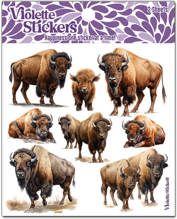 K306 Bison/Buffalo Stickers – Violette Stickers
