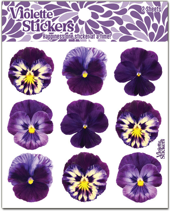 K315 Purple Pansy Flower Stickers – Violette Stickers