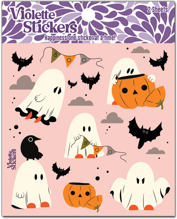K319 Pink Ghost Stickers for Halloween – Violette Stickers
