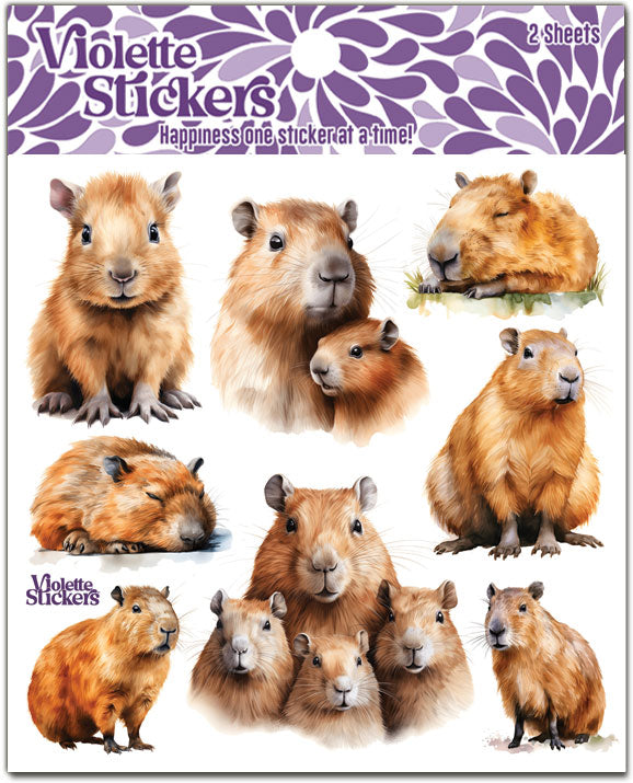 K326 Capybara Stickers – Violette Stickers