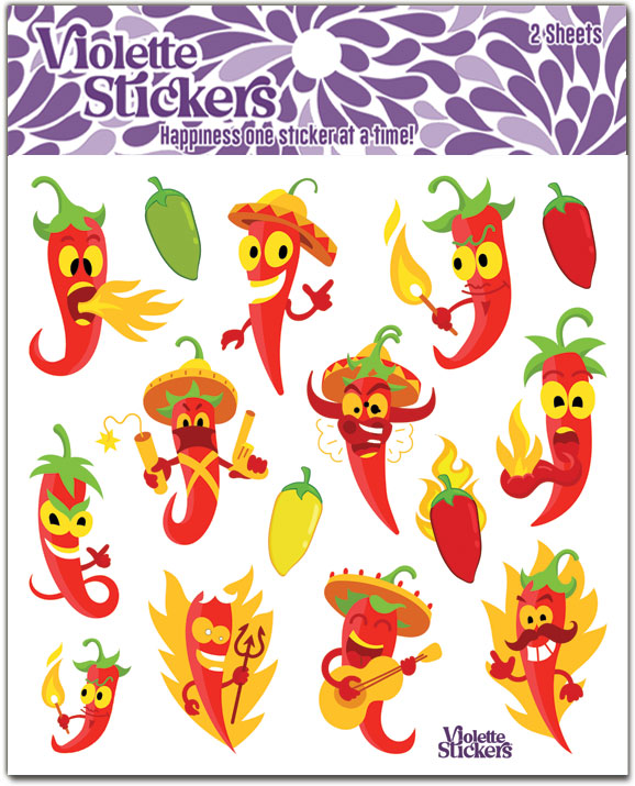 K328 Chili Pepper Stickers – Violette Stickers