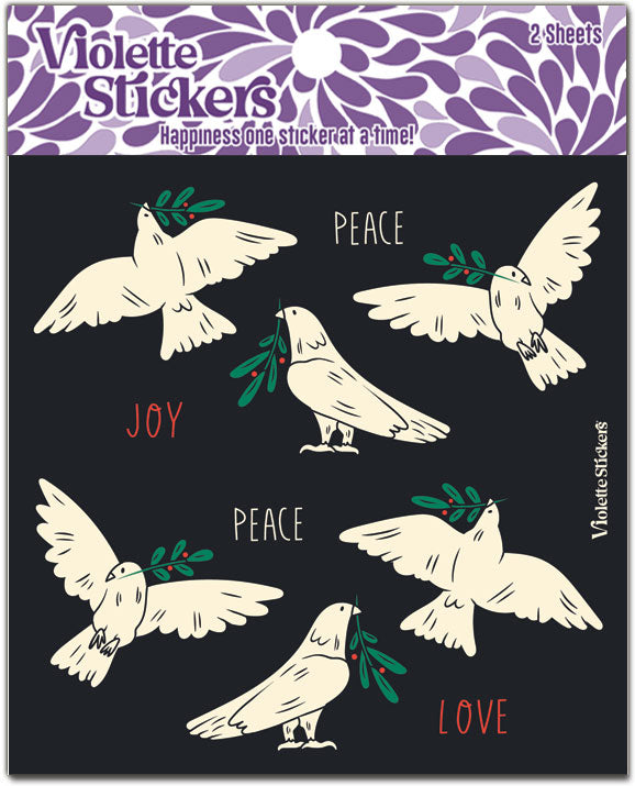 K329 White Dove Peace and Love Stickers – Violette Stickers