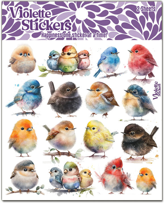 K339 Chubby Birds Stickers – Violette Stickers