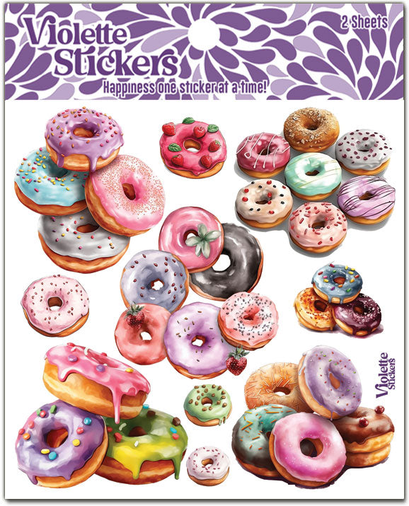K346 Shiny Doughnut Stickers – Violette Stickers