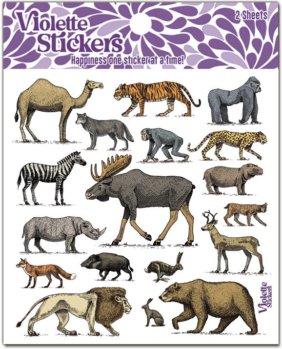 K348 Wild Animal Parade Stickers – Violette Stickers