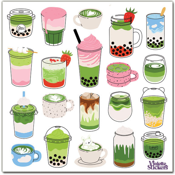 K361 Matcha Drinks – Violette Stickers