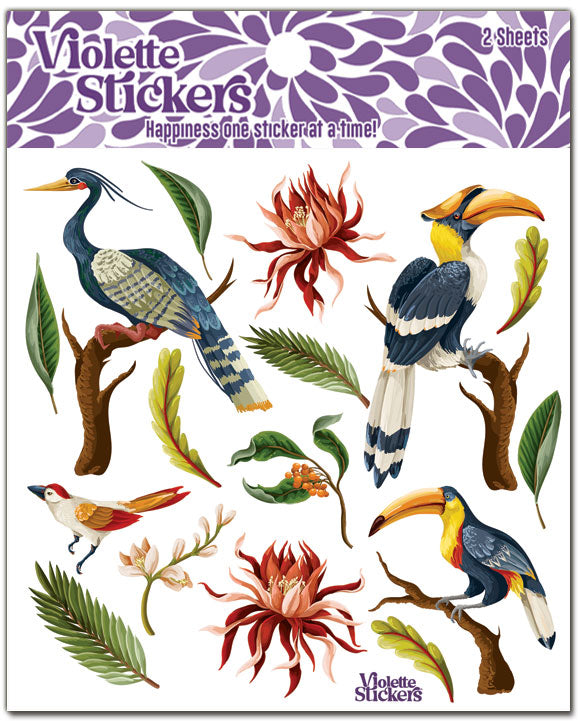 K368 Exotic Birds – Violette Stickers