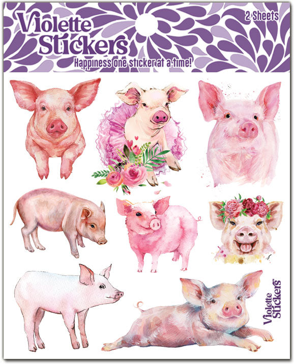 K195 Pink Pigs – Violette Stickers