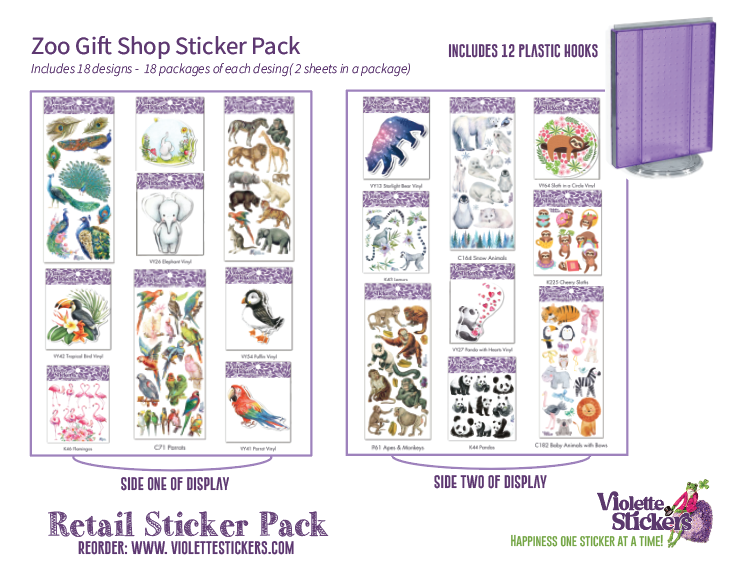 Zoo Gift Shop - Retail Pack - 324 pcs – Violette Stickers