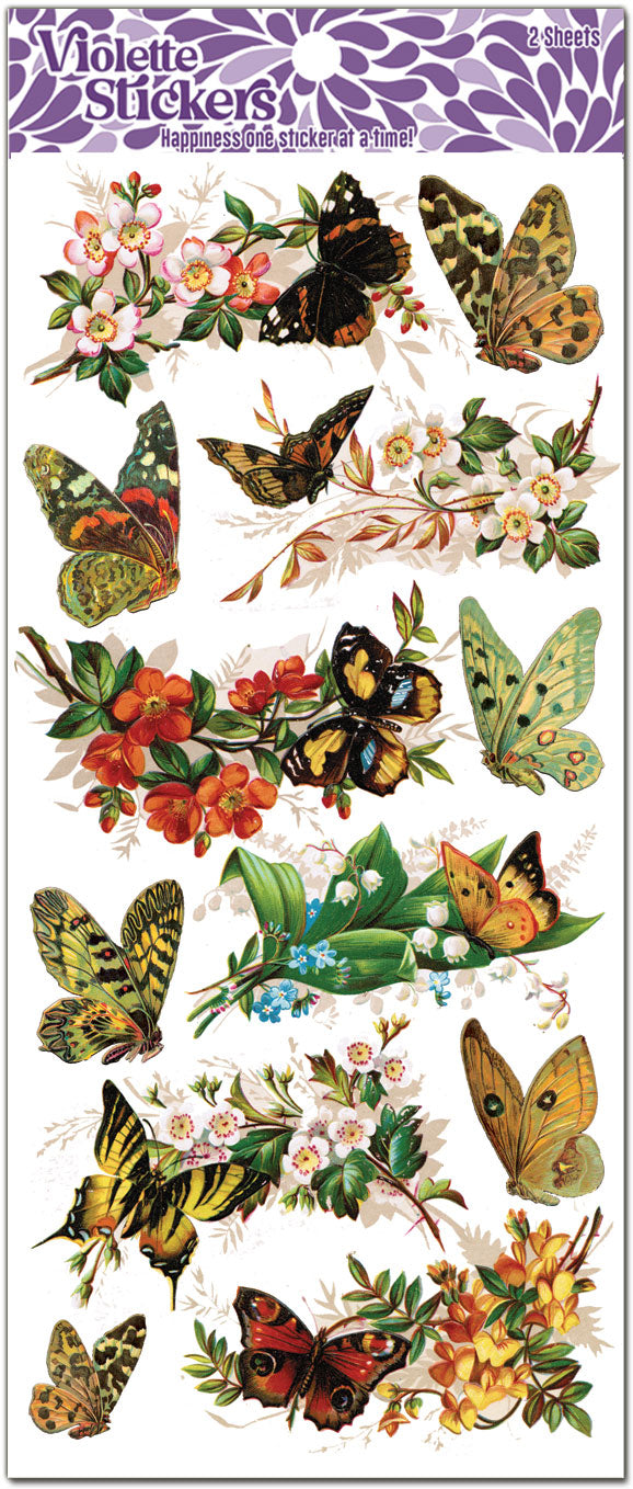 C61 Natural Butterflies – Violette Stickers