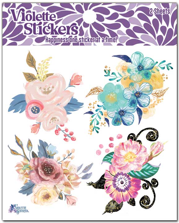 K125 Painted Roses – Violette Stickers