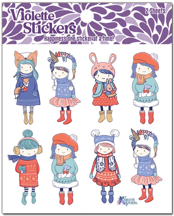K157 Bundled Up – Violette Stickers