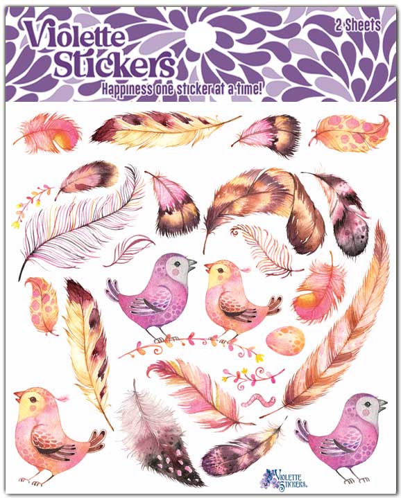 K24 Bird Feathers – Violette Stickers