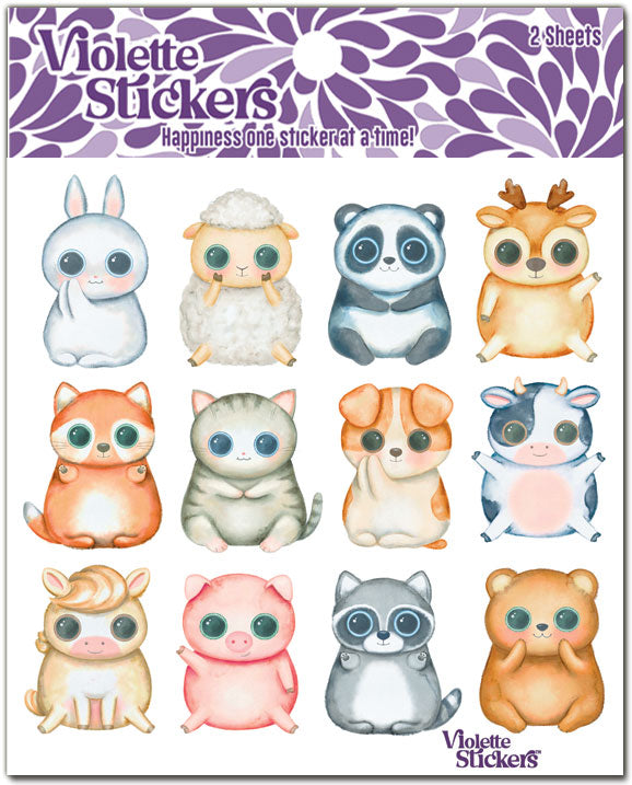 K216 Big Eyed Baby Animals – Violette Stickers