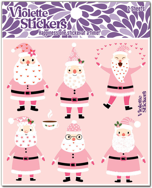 K228 Pink Santas – Violette Stickers